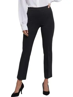 NYDJ Pull-on Ankle Straight Leg Trousers - Charcoal Heather