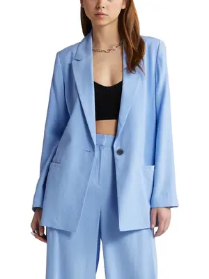 OPEN EDIT Open Edit Relaxed Fit Blazer Blue Hydrangea