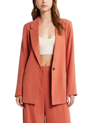 OPEN EDIT Open Edit Relaxed Fit Blazer Rust Redwood