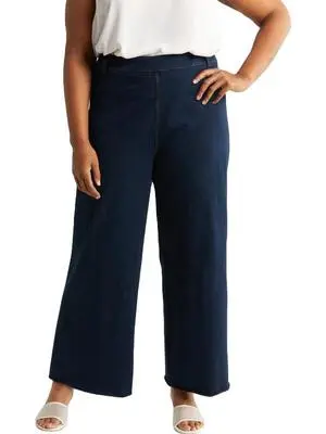 Lyssé Essentials Erin High-Waist Wide-Leg Pants Midwash
