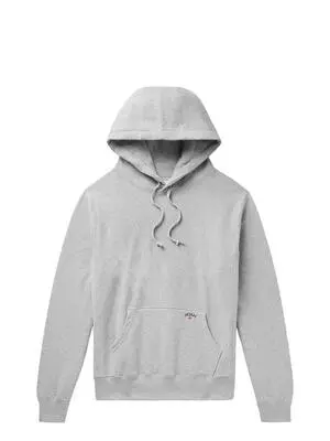 NOAH Logo-embroidered Cotton-jersey Hoodie - Gray