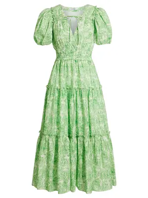 Derek Lam 10 Crosby Philippa Tiered Midi Dress - Light Green