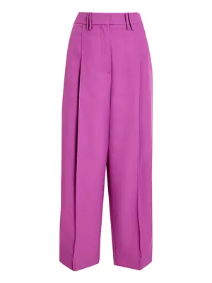 GANNI Woven Tapered Trousers - Magenta
