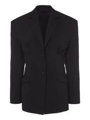 DEL CORE Hourglass Gathered Twill Blazer