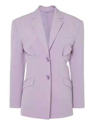 DEL CORE Hourglass Gathered Twill Blazer Purple