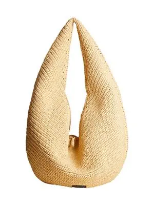 Khaite Olivia Large Raffia Hobo Bag Neutral