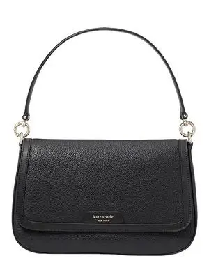 Kate Spade New York Hudson Pebbled Leather Shoulder Bag - Black