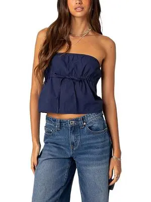 EDIKTED Reva Strapless Top - Navy