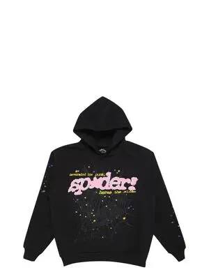 SP5DER Printed Hoodie - Black