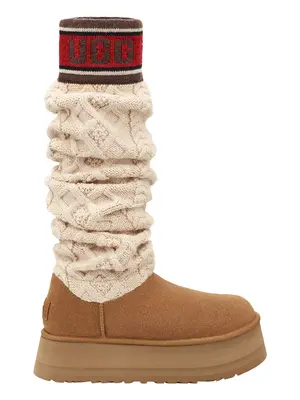 UGG Classic Sweater Letter Tall Boot - Brown