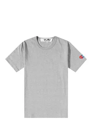Play Comme Des Garcon X Invader Logo Patch T-shirt - Grey
