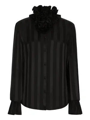 Dolce & Gabbana Silk Jacquard Shirt - Black