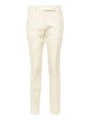Valentino Garavani Crêpe Couture Mid-rise Straight Pants - White