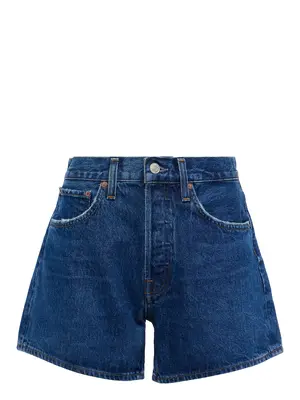 AGOLDE Parker Long High-rise Denim Shorts - Blue