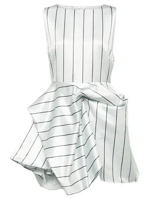 JW Anderson Draped Striped Mini Dress - Grey