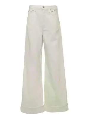 AGOLDE Dame Jean High-rise Wide-leg Jeans White