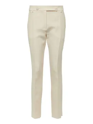 Valentino Garavani Crêpe Couture Mid-rise Straight Pants - White
