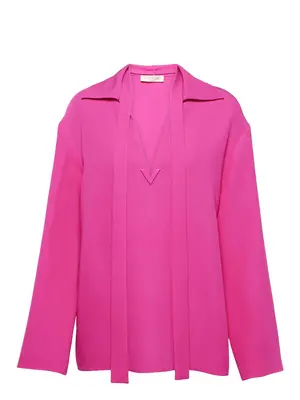 Valentino Garavani Vgold Tie-neck Blouse - Pink