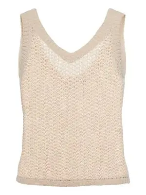 Max Mara Arrigo Knit Cotton-blend Tank Top - Beige