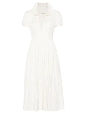 Philosophy Di Lorenzo Serafini V-neck Pleated Midi Dress - Neutrals