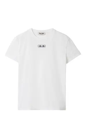 Miu Miu Logo-embroidered T-shirt - White