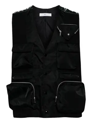 Toga Multi-pocket Padded Gilet - Black