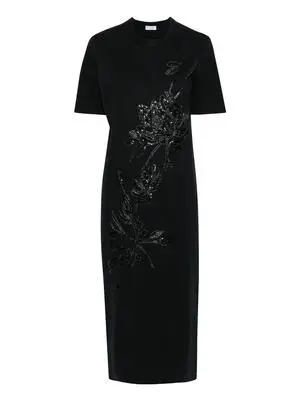Brunello Cucinelli Sequin Embellished Midi Dress - Black