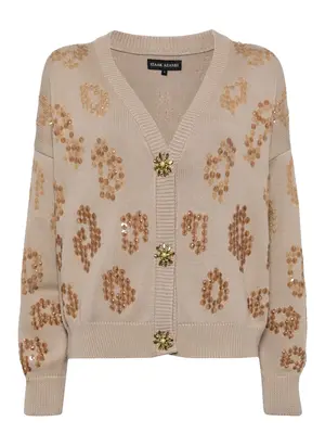 IZAAK AZANEI Sequin-embellished Cardigan - Pink