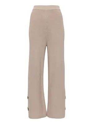 IZAAK AZANEI Straight-leg Knitted Trousers - Brown