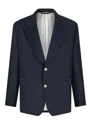 Etro Single-breasted Stretch-wool Blazer - Blue