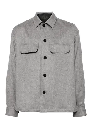 Kiton Felted Cashmere-blend Shirt - Grey