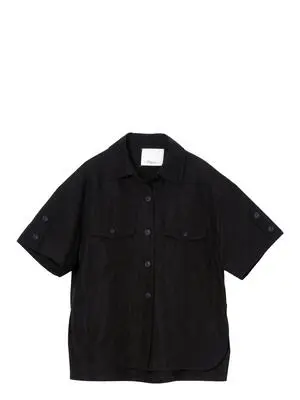 3.1 Phillip Lim Tencel™-blend Short-sleeve Shirt - Black