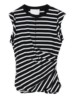 3.1 Phillip Lim Striped Cotton Tank Top - Black