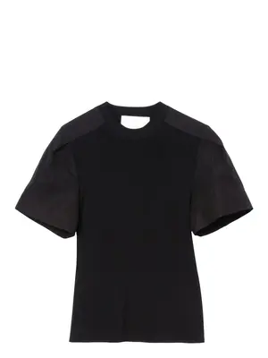 3.1 Phillip Lim Panelled Fine-ribbed T-shirt - Black