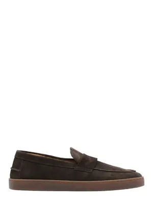 HENDERSON BARACCO Almond Suede Loafers - Brown