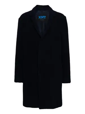 Kiton Single-breasted Fleece Coat - Blue