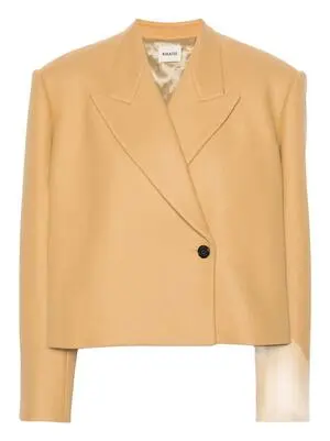 Khaite Melton Twill Double-breasted Jacket - Neutrals