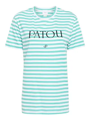 PATOU Striped Logo-print T-shirt - Blue