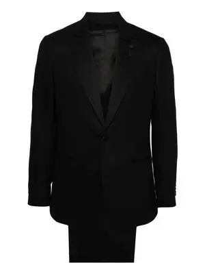 LARDINI Single-breasted Crepe Suit - Black