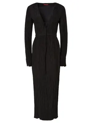 Altuzarra Carol Crinkled Midi Dress - Black