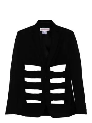 WALTER VAN BEIRENDONCK Cut-out Wool Blazer - Black