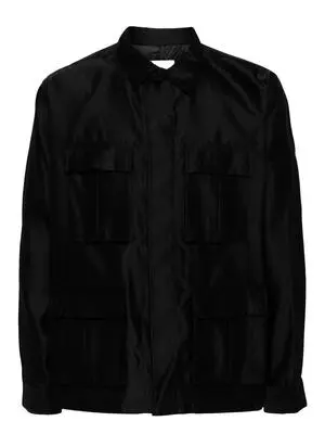 Toga Long-sleeves Satin Shirt - Black
