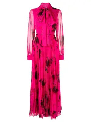 Erdem Floral-print Chiffon Gown - Pink