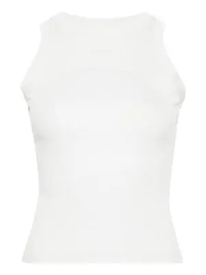 OFF-WHITE Off-White Logo Embroidered Ribbed Top