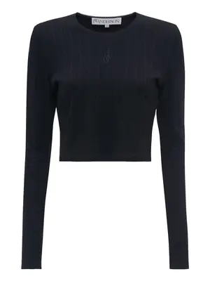 JW Anderson Anchor-embroidered Top - Black
