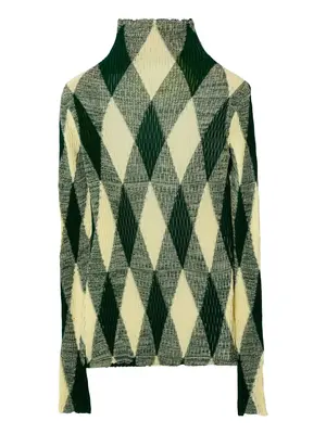 Burberry Argyle-knit High-neck Jumper - Neutrals