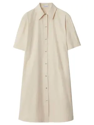 Burberry Short Sleeve Shirt Dress - Neutrals
