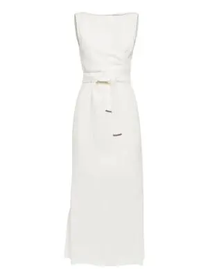 Brunello Cucinelli Belted Sleeveless Dress - Neutrals