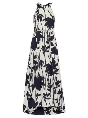 Brunello Cucinelli Floral Print Sleeveless Maxi Dress - Blue