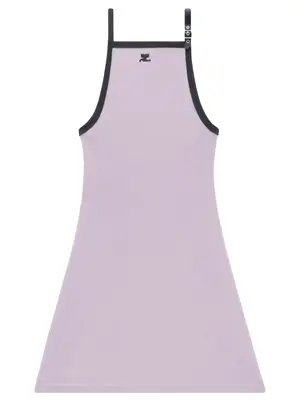 COURREGES Logo-embroidered Cotton Minidress - Purple